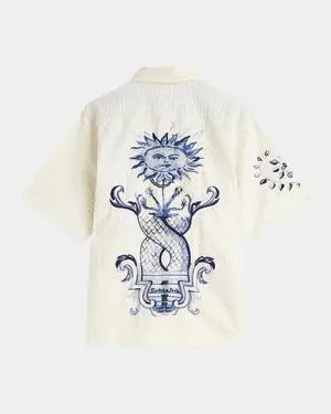Scotch & Soda X Royal Delft & Apos;s Relaxed Short-sleeve Shirt - Eggnog