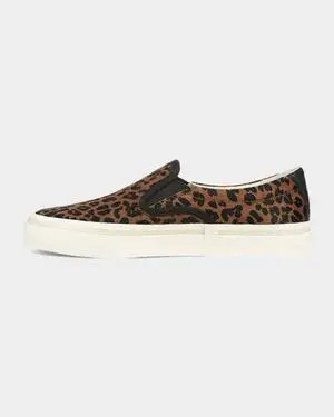 Vince Blair Leopard Calf Hair Slip-on Sneakers - Brown Mult