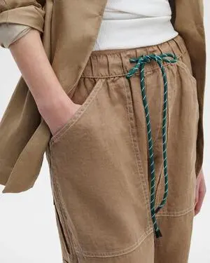 Rag & Bone Atlas Drawstring Linen Pants Tan