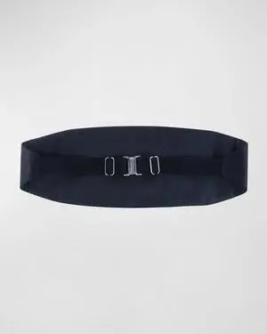 Trafalgar Men & Apos;s Sutton Pleated Satin Cummerbund Black