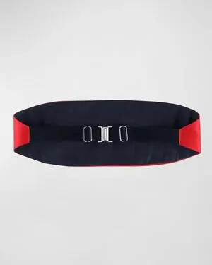 Trafalgar Apos;s Sutton Pleated Satin Cummerbund - Red