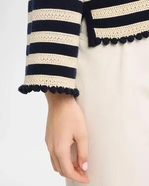 FRAME The Easy Captain Pullover - Cream Multi
