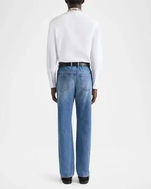 Givenchy Apos;s Couture Seam Straight Fit Shadow-washed Jeans - Medium Blu