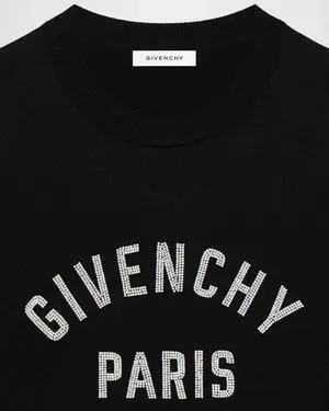 Givenchy Apos;s Embroidered Logo Cotton Crewneck Sweater - Black