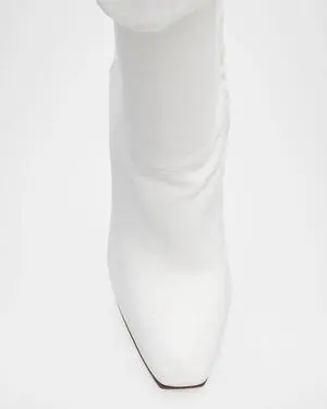 Alexander McQueen 105mm Horn Leather Knee-high Boots - Ivory