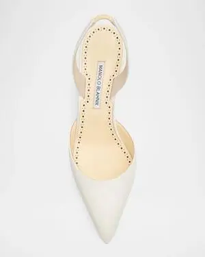 Manolo Blahnik Carolyne Kitten-heel Halter Pumps