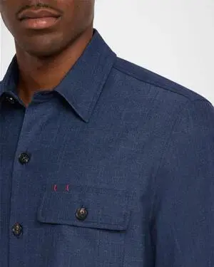 Isaia Apos;s Summertime Denim Shirt - Navy