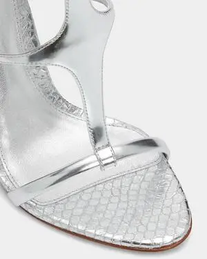 ALEXANDRE BIRMAN 100mm Boonie Metallic Leather Wedge Sandals