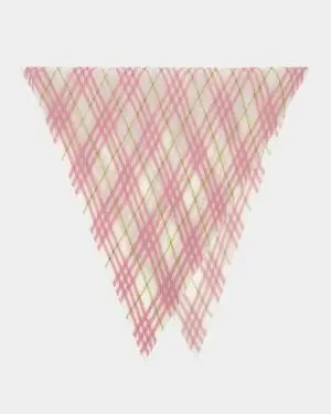 Burberry Sheer Silk Chiffon Check Scarf