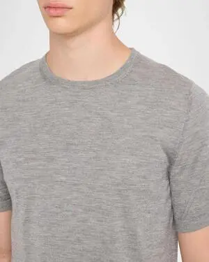 Isaia Apos;s Cashmere-silk Short-sleeve Shirt - Grey