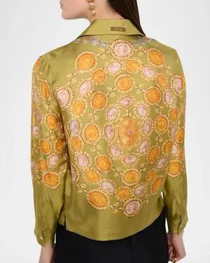 Versace Printed Silk Twill Shirt