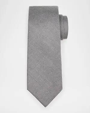 Kiton Apos;s Solid Wool 7-fold Tie - Medium Gre