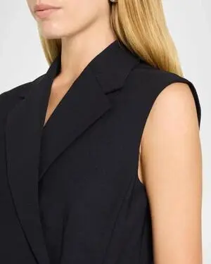 Theory Hourglass Asymmetric Vest Deep Navy