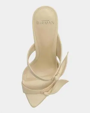 ALEXANDRE BIRMAN 85mm Magnolia Leather Mules - Eggshell