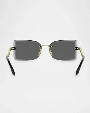 BVLGARI Serpenti 51mm Metal Rectangular Sunglasses Sengld/smk