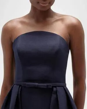Amsale Strapless Flared Long Gown