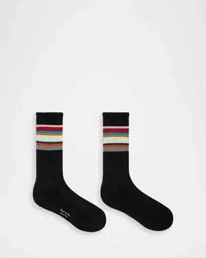 Paul Smith Apos;s Signature Stripe Ribbed Crew Socks - 79black