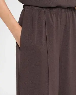 Theory Crop Pintuck Wide-leg Pants - Cacao