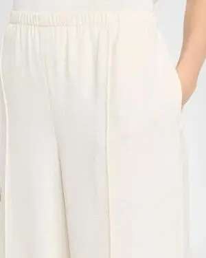 Theory Crop Pintuck Wide-leg Pants - Rice