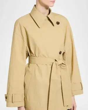 Theory Cropped Double-breasted Trench Coat