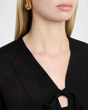 Kobi Halperin Arden Tie-front Knit Sweater - Black