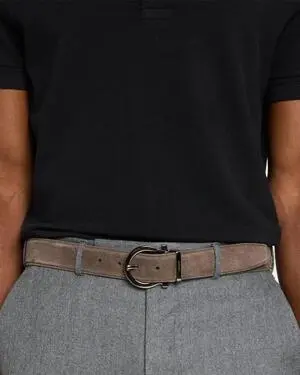 FERRAGAMO Apos;s Leather Gancio-buckle Belt - Brown