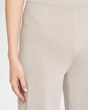 Kobi Halperin Nina Straight-leg Shimmer Knit Pants - Silver