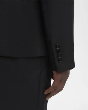 Alexander McQueen Apos;s Metallic Embroidered Two-button Wool Jacket - Black