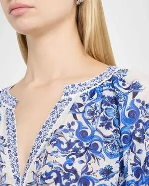 Alice + Olivia Thalia Puff-sleeve Blouse