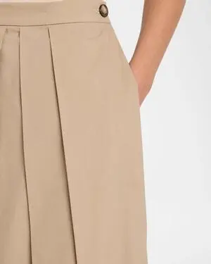 Emporio Armani Eagle Club Poplin Pleated Midi Skirt
