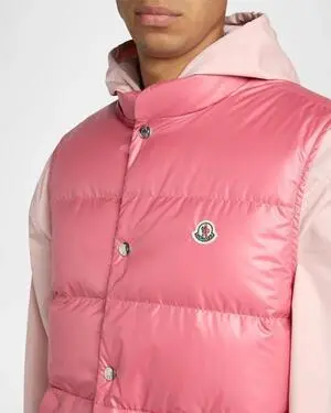 Moncler Apos;s Restigo Snap-front Quilted Vest - Bubblegum