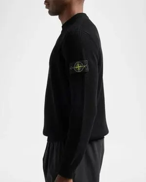 Stone Island Apos;s Maglieria Cotton Rib Long-sleeve T-shirt - Black