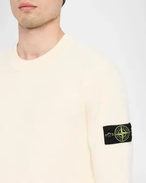 Stone Island Apos;s Maglieria Cotton Rib Long-sleeve T-shirt - Ivory