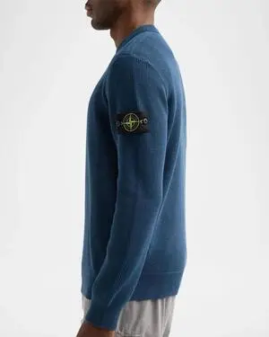 Stone Island Apos;s Maglieria Cotton Rib Long-sleeve T-shirt - Slate Blue