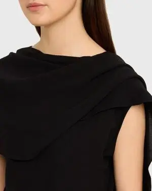 Michael Kors Fluid Wool Cape Top