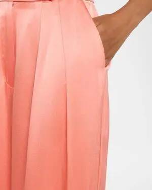 Sablyn Brooke Pleated Silk Trousers - Melon