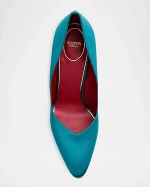 Valentino Garavani Satin Stiletto Pump - Blue