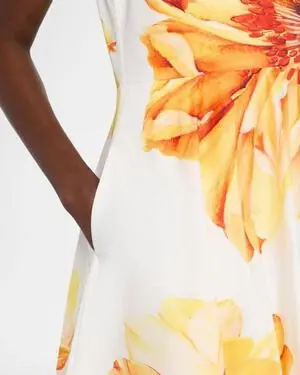 Elie Tahari The Ines Floral-print Cotton Midi Dress - Spring Mea