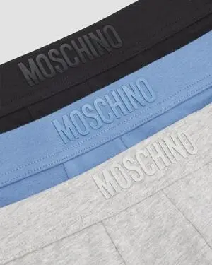 Moschino Apos;s Tonal Logo Stretch-jersey Trunk Brief 3-pack - Multi Grey