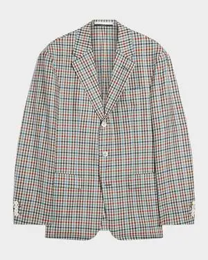 Dunhill Apos;s Wool And Cashmere Check Single-breasted Blazer - Bone