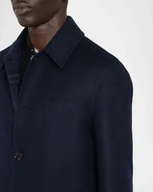 Burberry Apos;s Worthing Wool-blend Car Coat - Navy Check