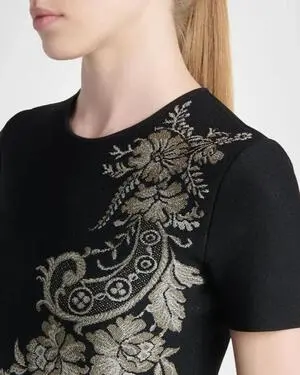 Alexander McQueen Volume Asymmetric Jacquard Mini Dress - Black