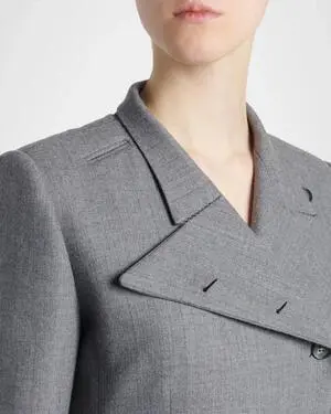 Alexander McQueen Cross Lapel Structured Wool Jacket - Black