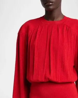 Isabel Marant Étoile Aliza Shimmering Knit Long-sleeve Midi Dress