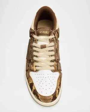 Amiri Python-printed Leather Low-top Sneakers