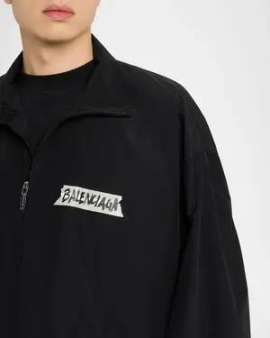 Balenciaga Apos;s Masking Tape Track Jacket - Black