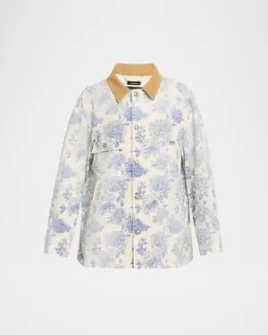 R13 Corduroy-collar Toile Cotton Chore Jacket - Dustbloom