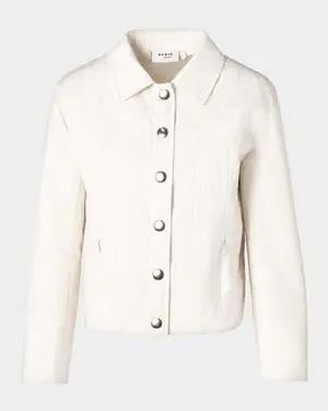 Akris Faux-fur Collar Dot Puffer Jacket