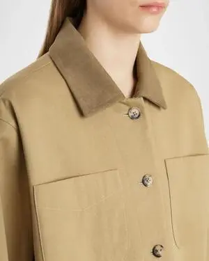 Khaite Wyatt Suede-collar Barn Jacket - Wheat