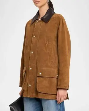 NILI LOTAN Kedem Suede Parka Jacket
